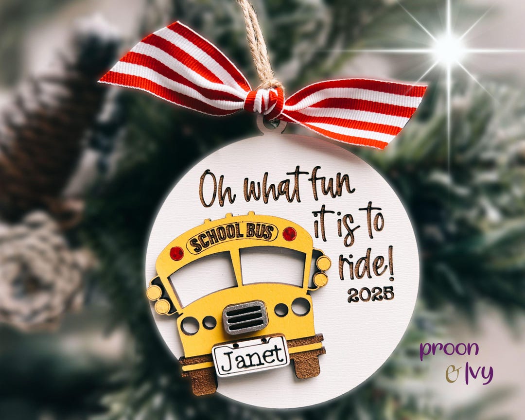 Personalized School Bus Driver Ornament, Unique Christmas Gift for Bus ...