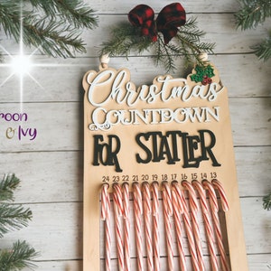 Candy Cane Advent Calendar, Christmas Countdown, Candy Cane Countdown ...
