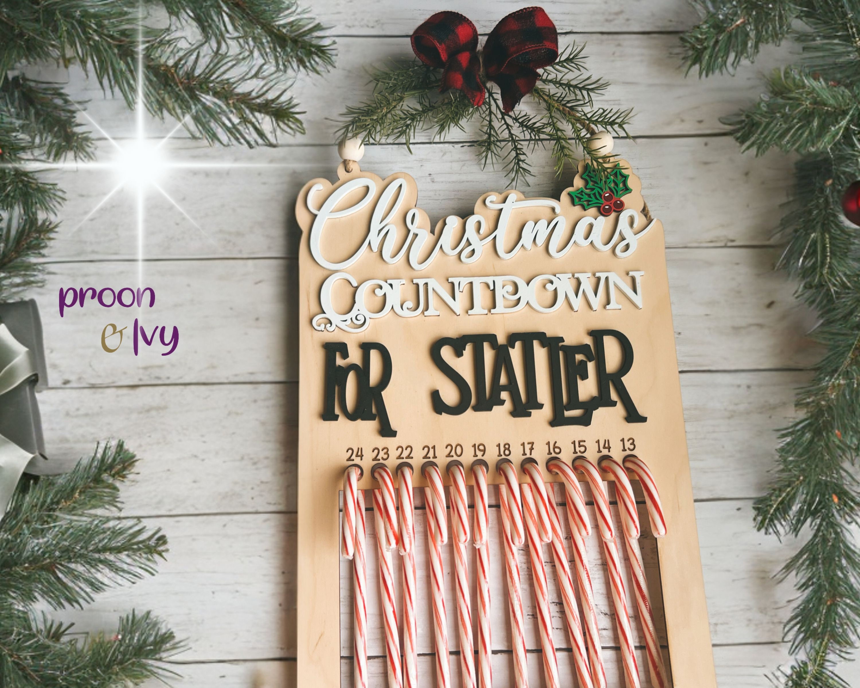 Candy Cane Advent Calendar, Christmas Countdown, Candy Cane Countdown ...