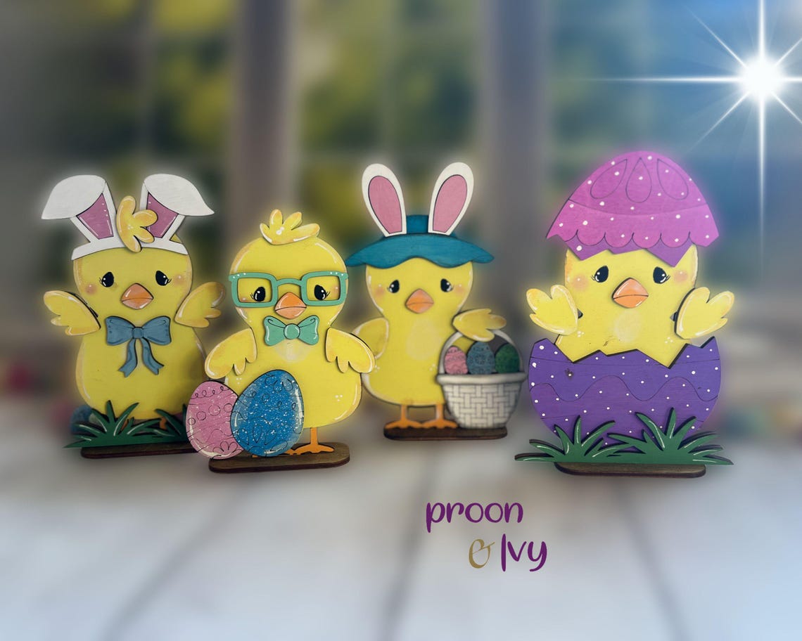 Easter Chicks Standing Shelf Sitters, Spring and Easter Decor, Spring ...