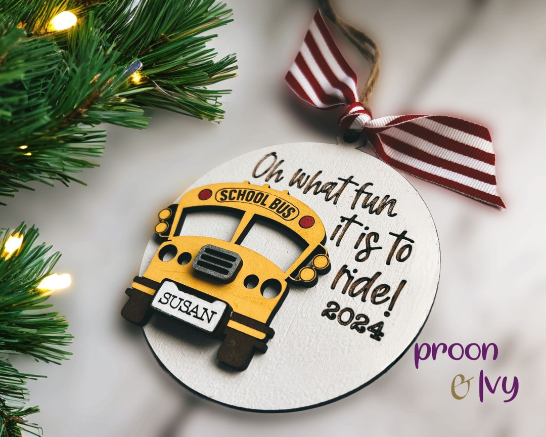 Personalized School Bus Driver Ornament, Unique Christmas Gift for Bus ...