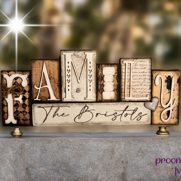 Family Block Letters - Etsy