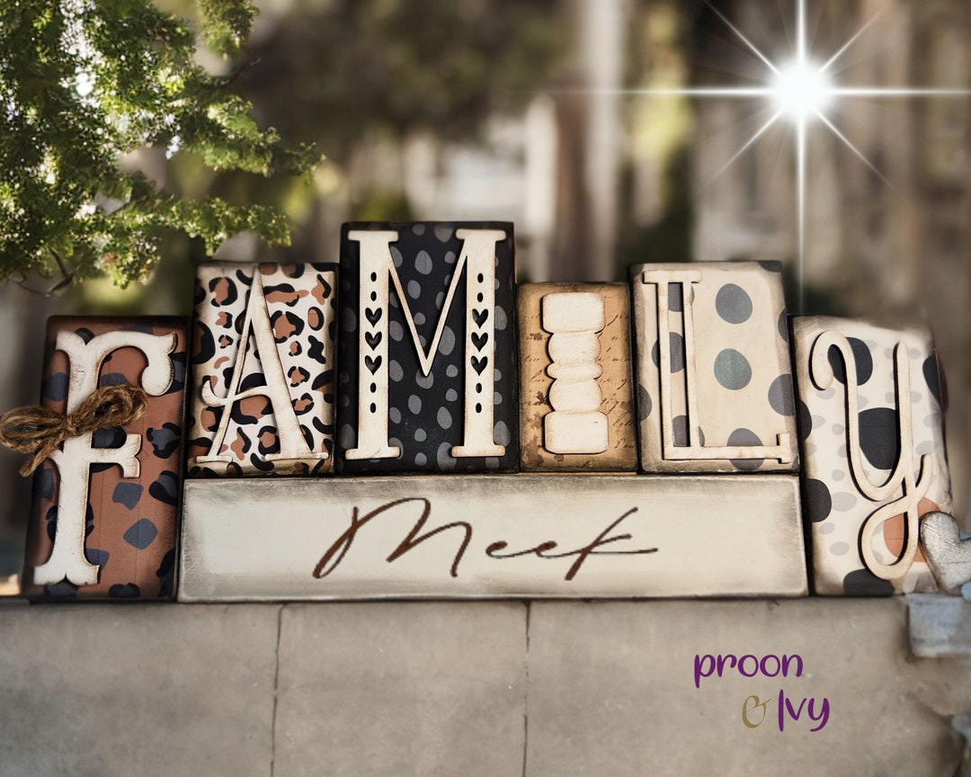 Family Blocks, Wooden Block Signs, Mantle Decor Modern - Etsy