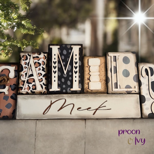 Family Block Letters - Etsy