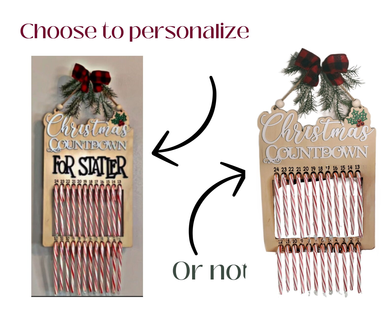 Candy Cane Advent Calendar, Christmas Countdown, Candy Cane Countdown ...