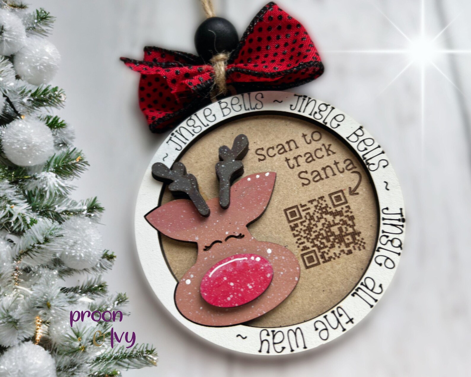 Santa Tracker Ornament, QR Code Santa Tracking, QR Code Ornament ...