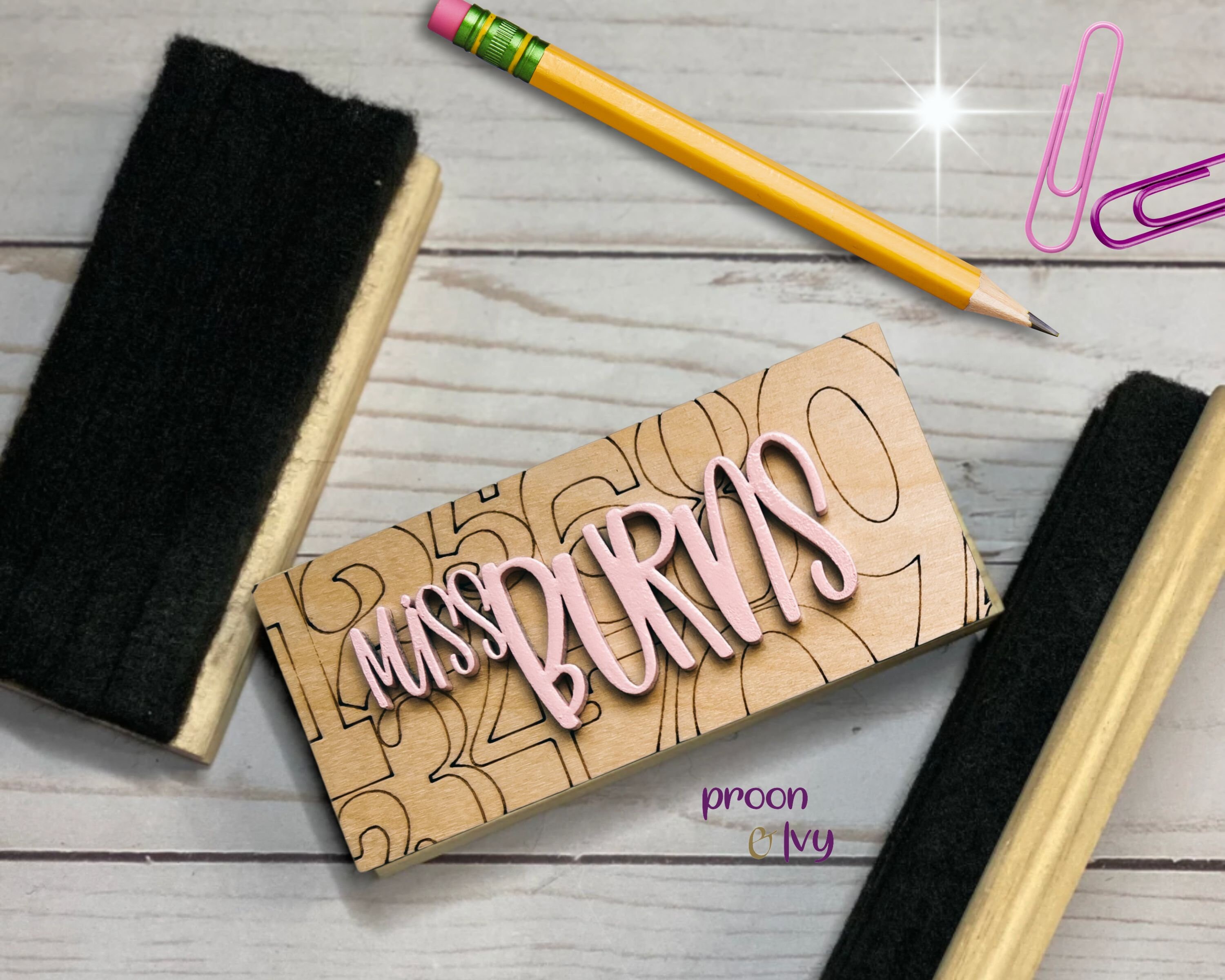 Teacher Gift, Best Teacher Ever, Dry Erase Chalkboard Eraser, Custom ...