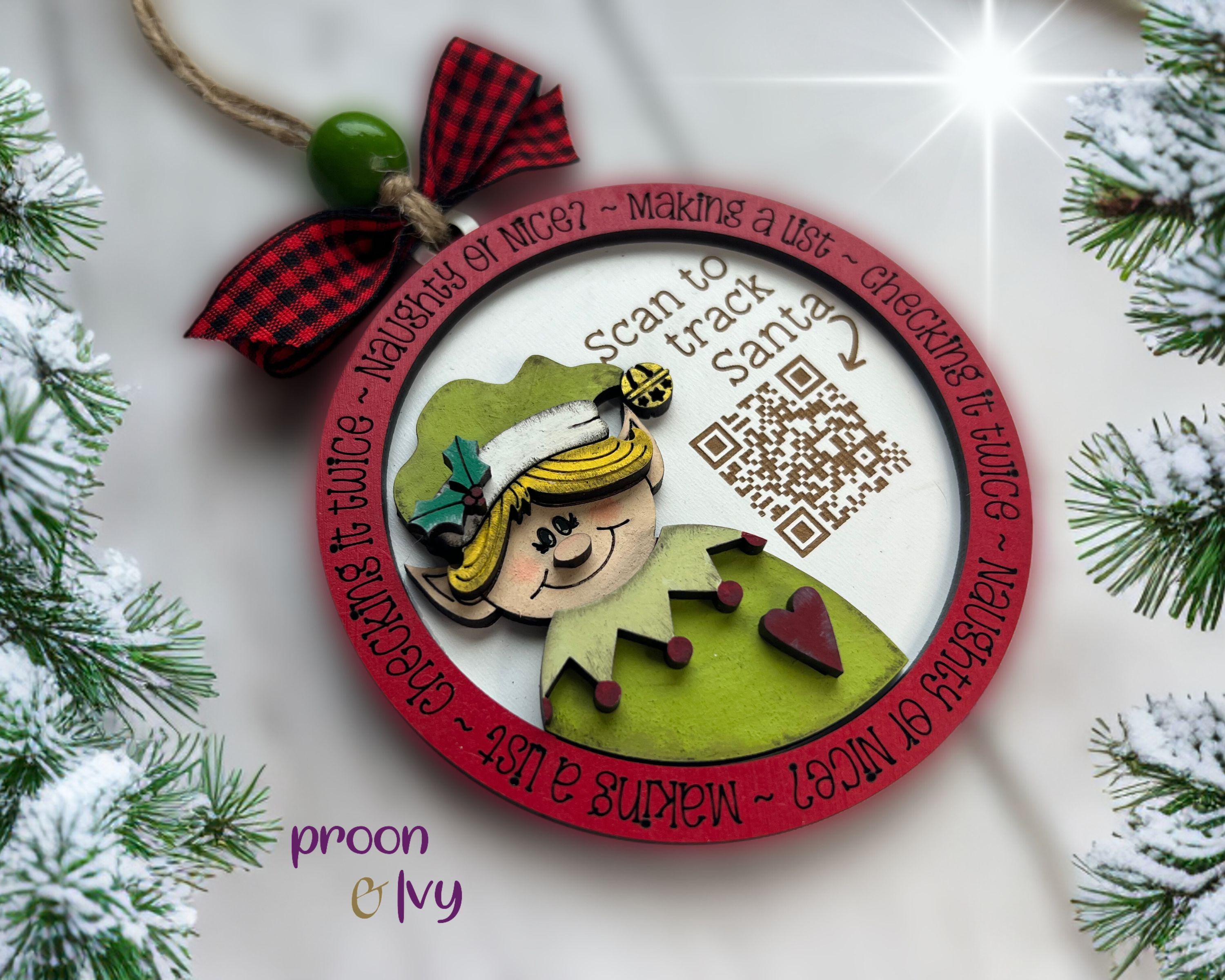Santa Tracker Ornament, QR Code Santa Tracking, QR Code Ornament ...