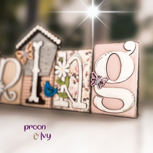 Wooden Block Sign, Spring Decor for Mantle, Spring Shelf Sitter - Etsy