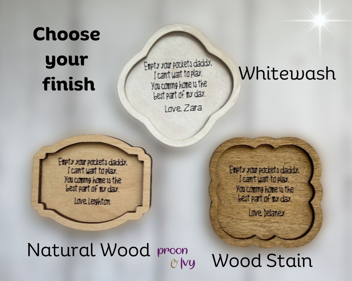Wood Valet Tray, Empty Your Pockets Daddy, Custom Catch All Tray, Gift ...
