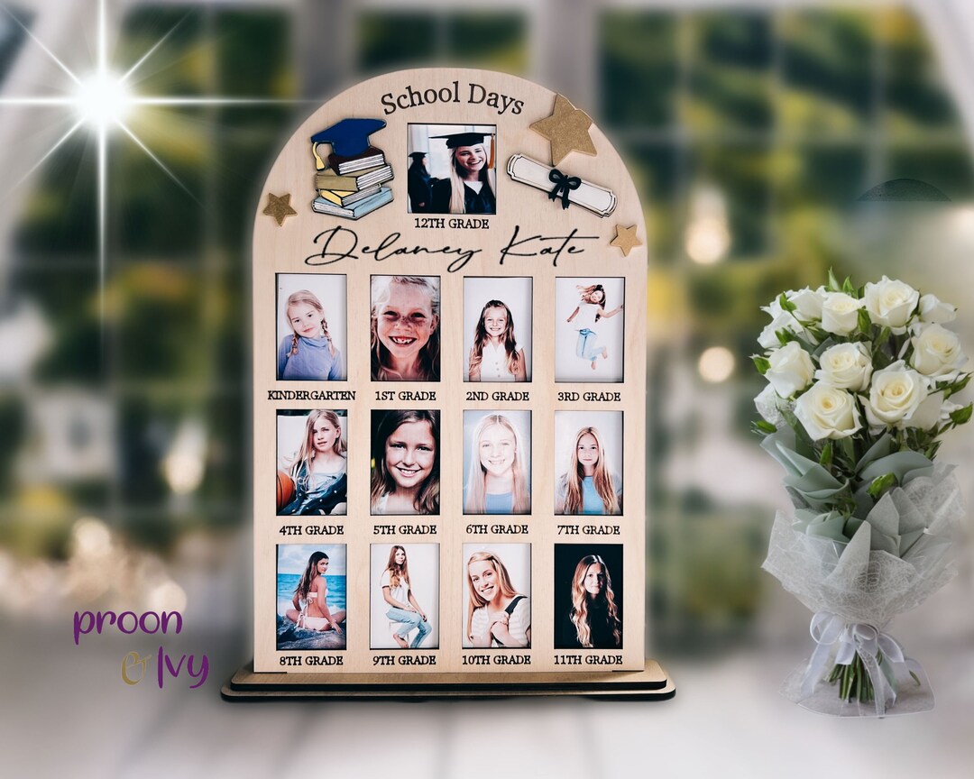 School Years Picture Frame, K-12 Picture Frame, Grade School Picture ...