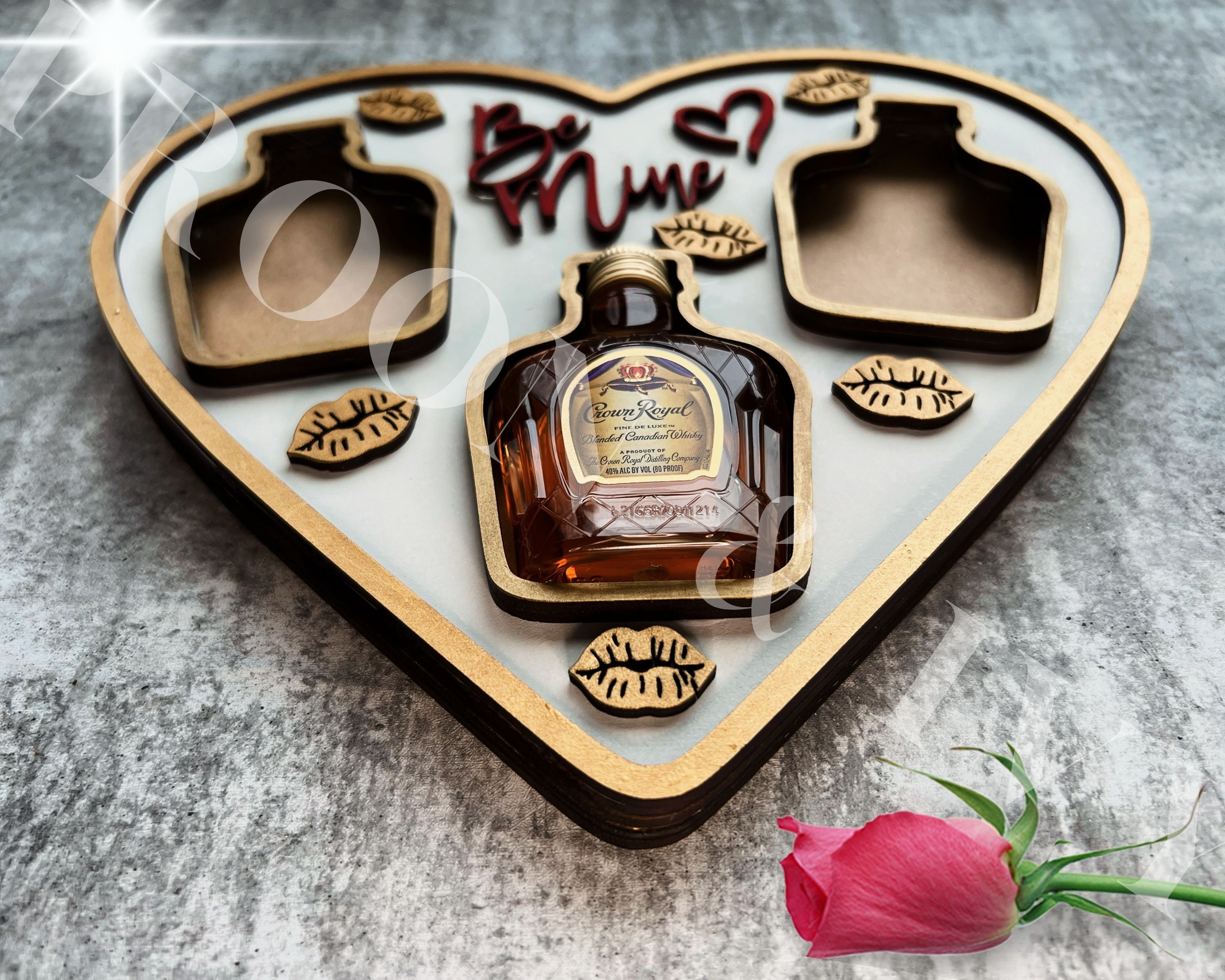 Valentine Alcohol Gift Box, Be Mine Heart Liquor Holder, Mini Liquor ...