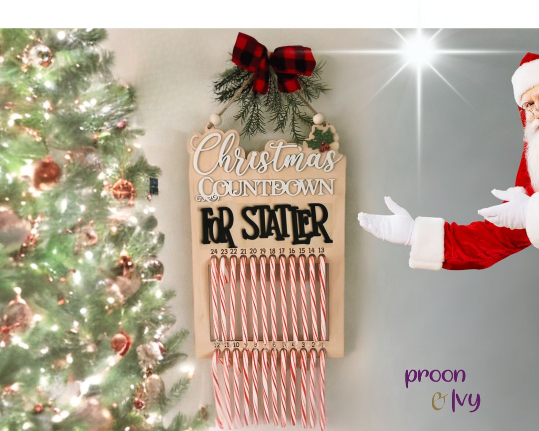 Candy Cane Advent Calendar, Christmas Countdown, Candy Cane Countdown ...