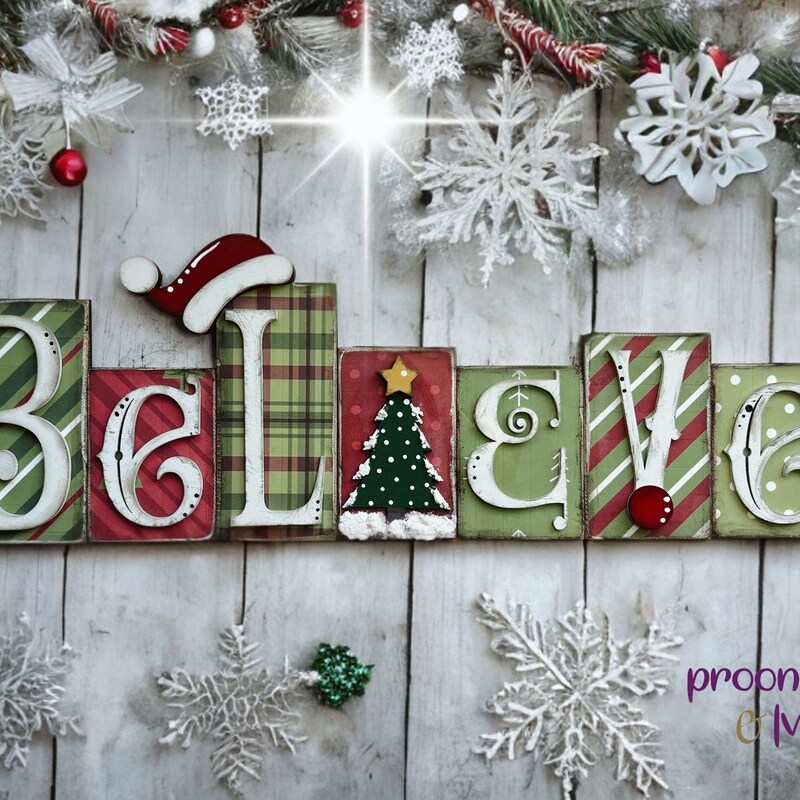 Christmas Block Letters - Etsy