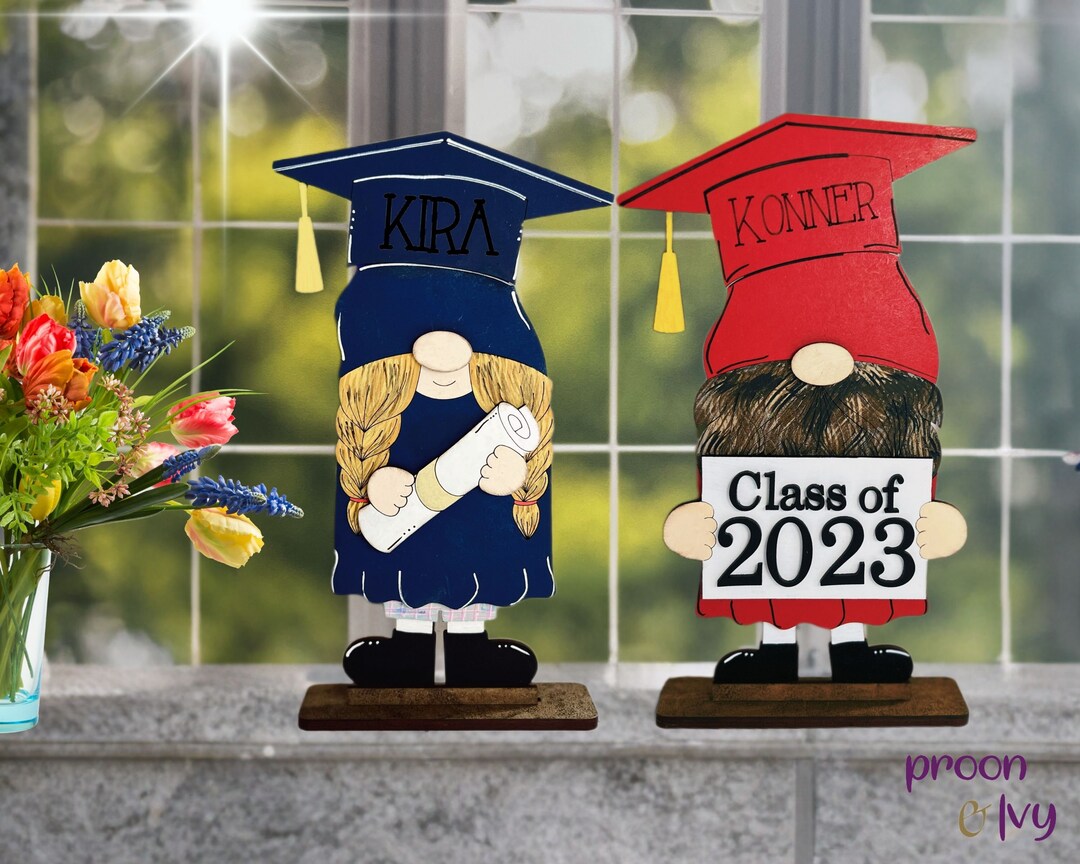 Painted Gnomes, Graduation 2024 Centerpiece, Grad 2024 Photo Prop ...