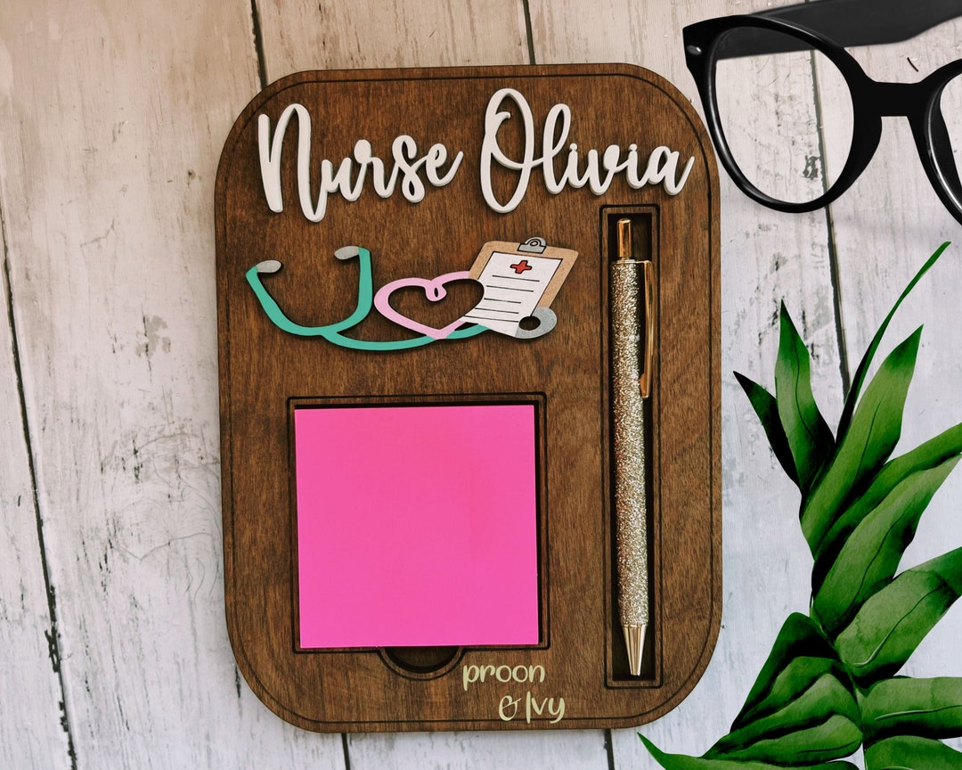 Post It Holder With Pen Slot, Doctor Gift Thank You, Nurse Graduation ...