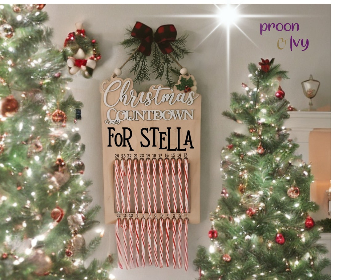 Candy Cane Advent Calendar, Christmas Countdown, Candy Cane Countdown ...