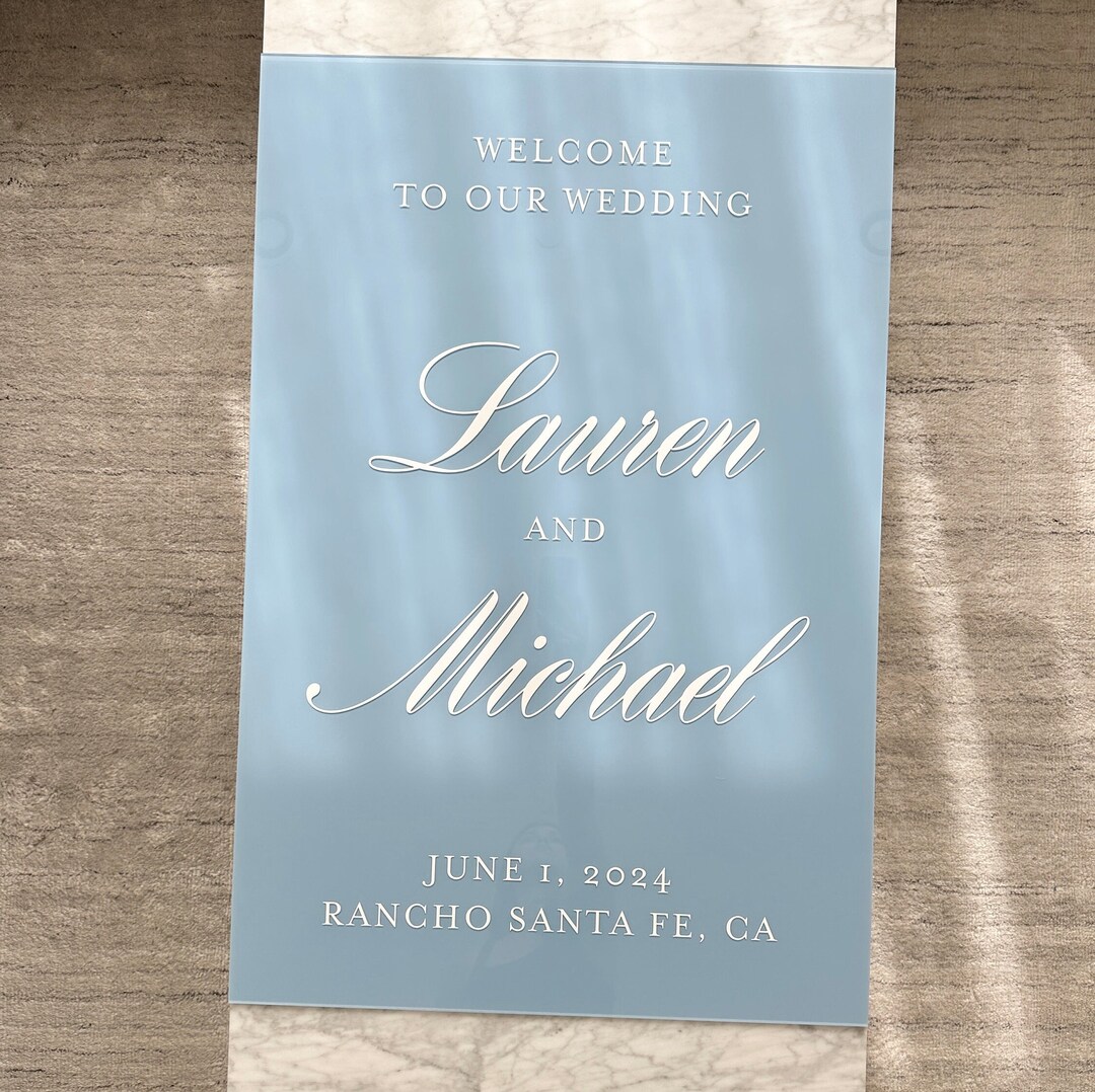 Acrylic Wedding Welcome Sign Arched Script Wedding Welcome Sign Arched ...