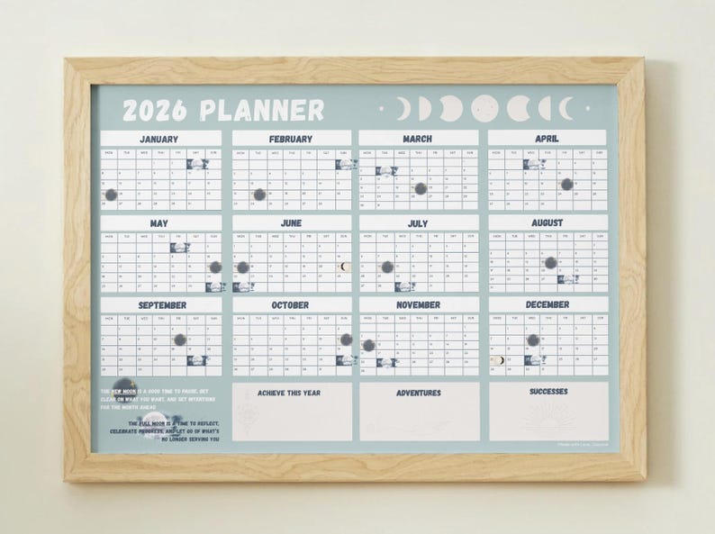 2026 Lunar Planner | New & Full Moon Cycle Digital Planner for ...