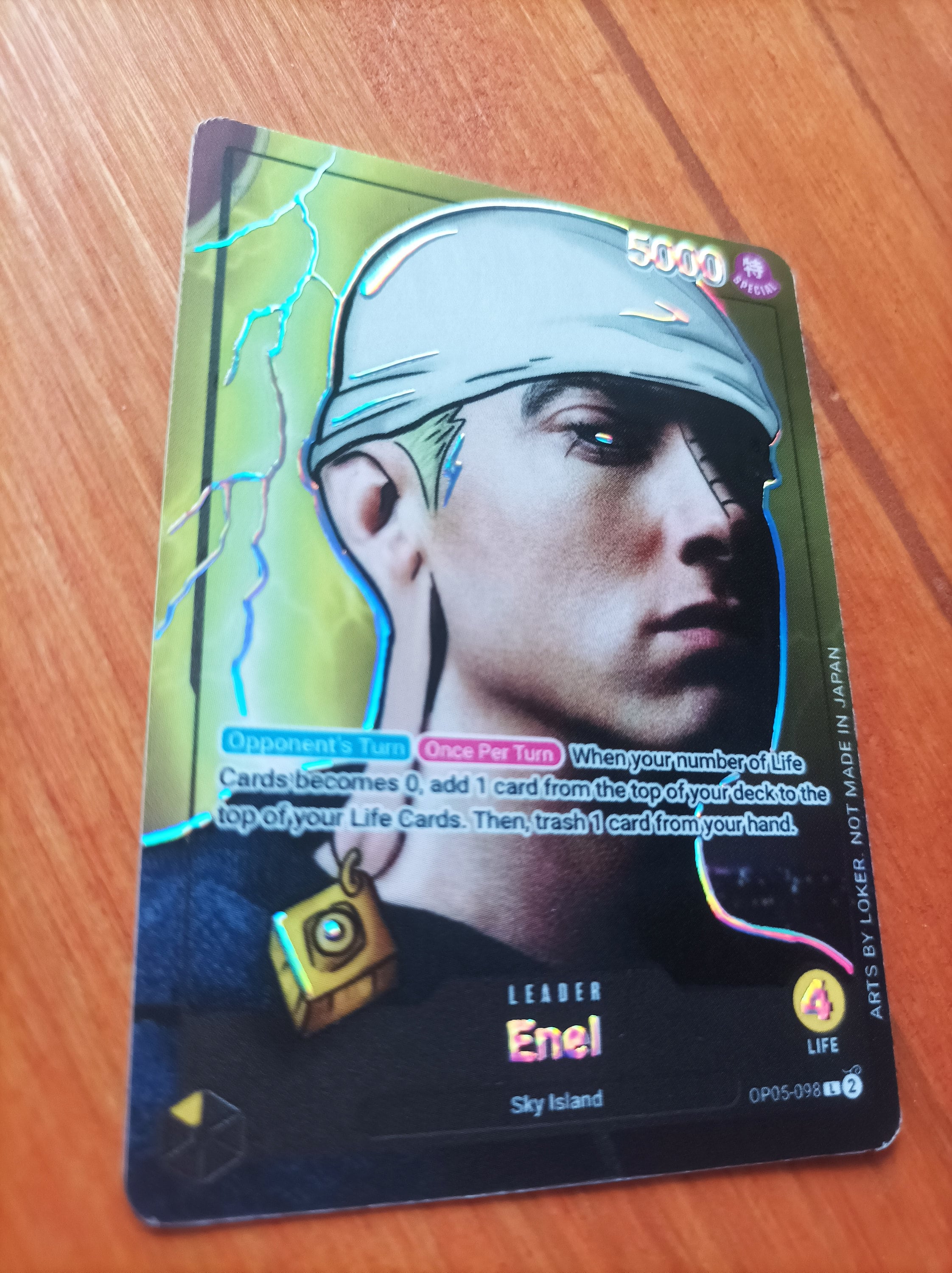 Enel eminem One Piece TCG Custom Alt Art Leader foil & emboss - Etsy