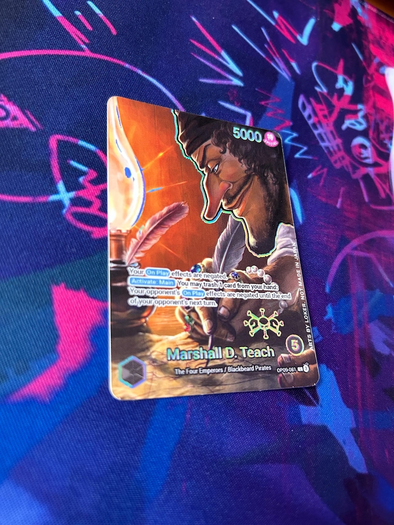 Blackbeard - One Piece TCG Custom Alt Art Leader *foil* & *emboss* - Etsy