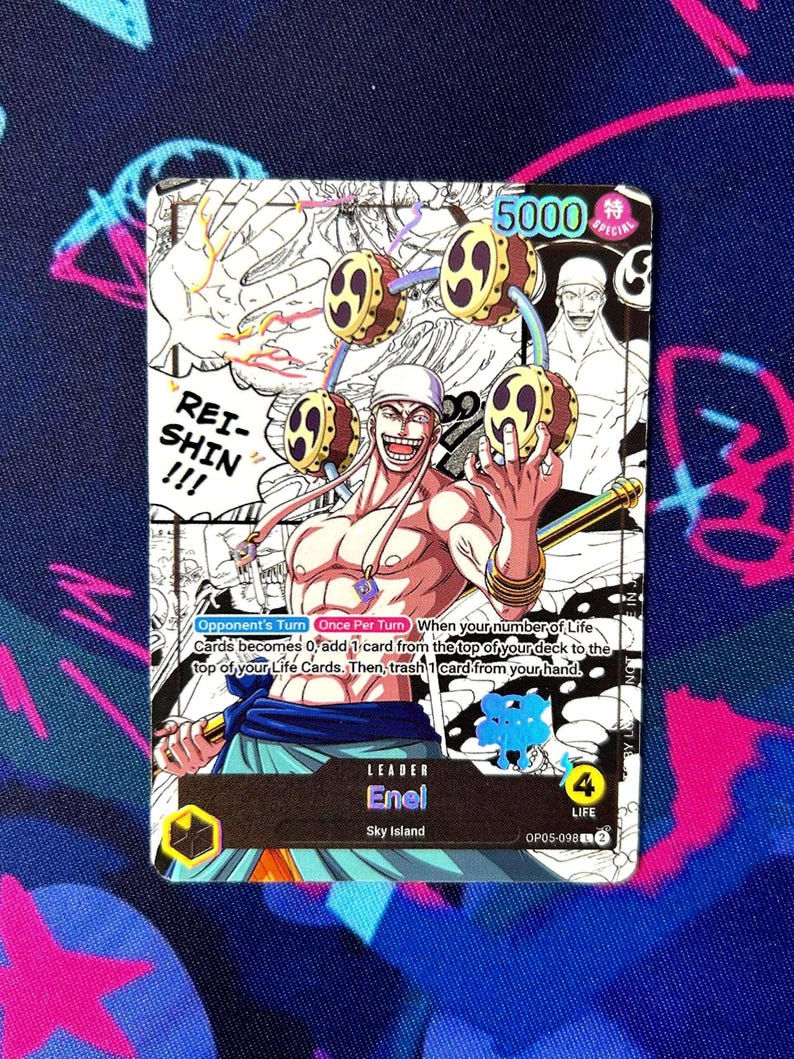 Enel (manga) - One Piece TCG Custom Alt Art Leader *foil* & *emboss* - Etsy