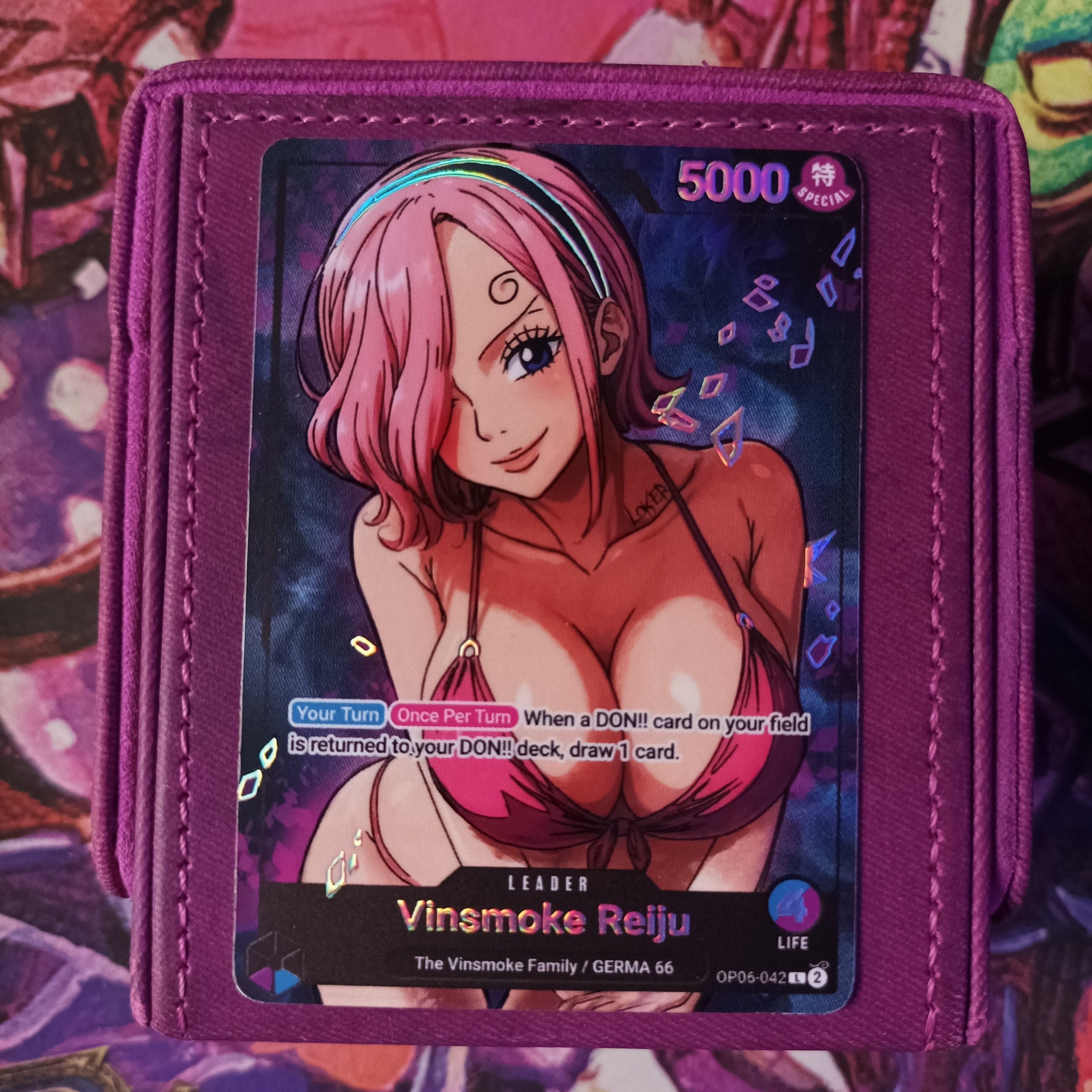 Reiju One Piece TCG Custom Alt Art Leader foil & emboss - Etsy