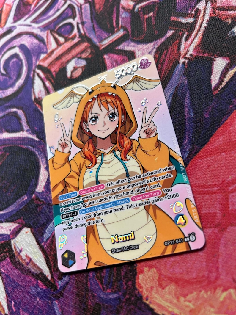 OP11 Nami - One Piece TCG Custom Alt Art Leader *foil* & *emboss* - Etsy