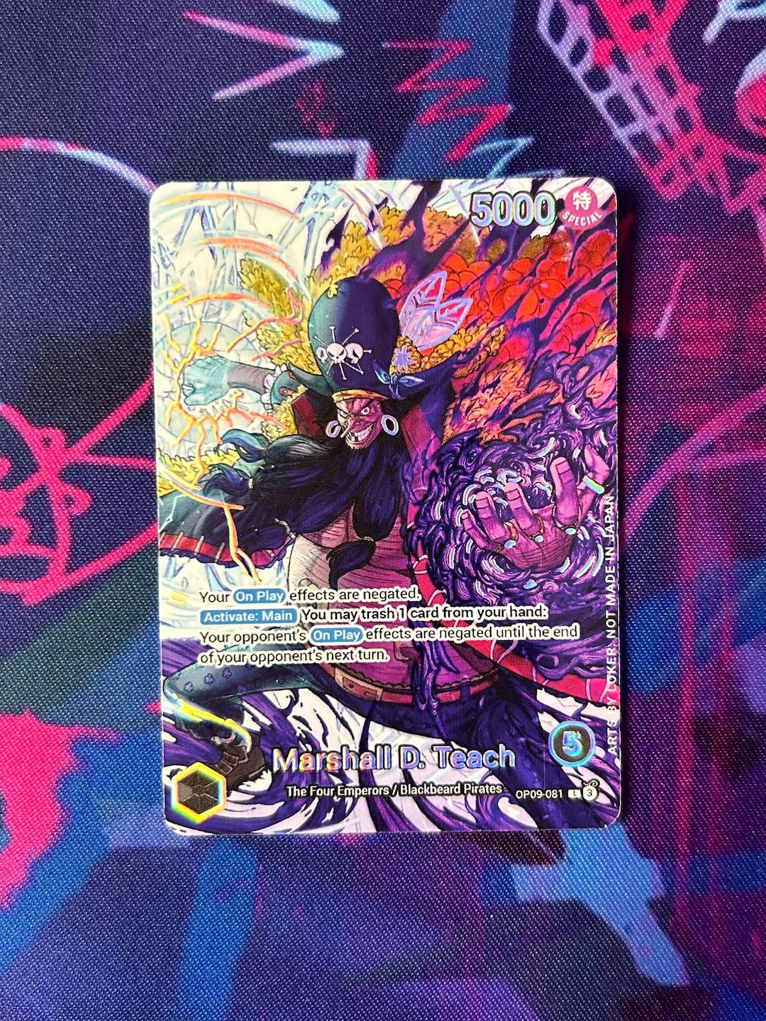 Blackbeard 2 - One Piece TCG Custom Alt Art Leader *foil* & *emboss* - Etsy