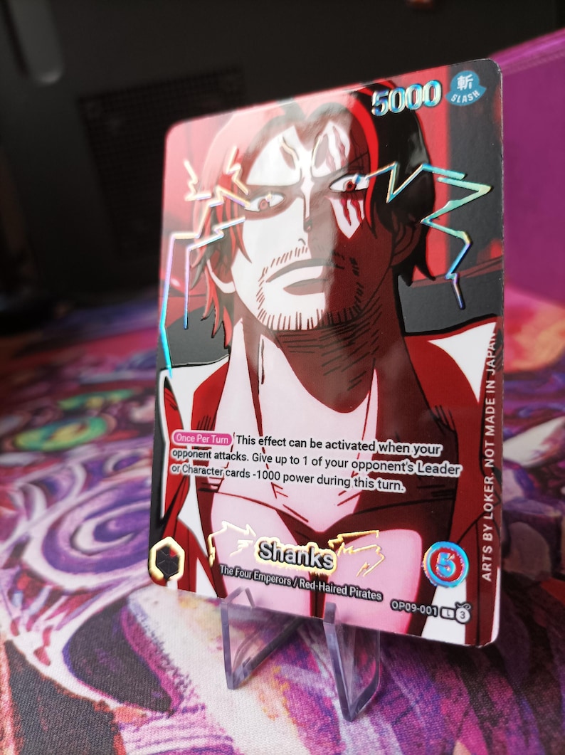Shanks One Piece TCG Custom Alt Art Leader foil & emboss - Etsy