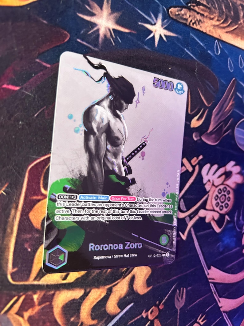 Roronoa Zoro OP12 (BW) - One Piece TCG Custom Alt Art Leader *foil ...