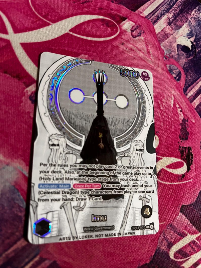 OP14 Imu - One Piece TCG Custom Alt Art Leader *foil* & *emboss* - Etsy