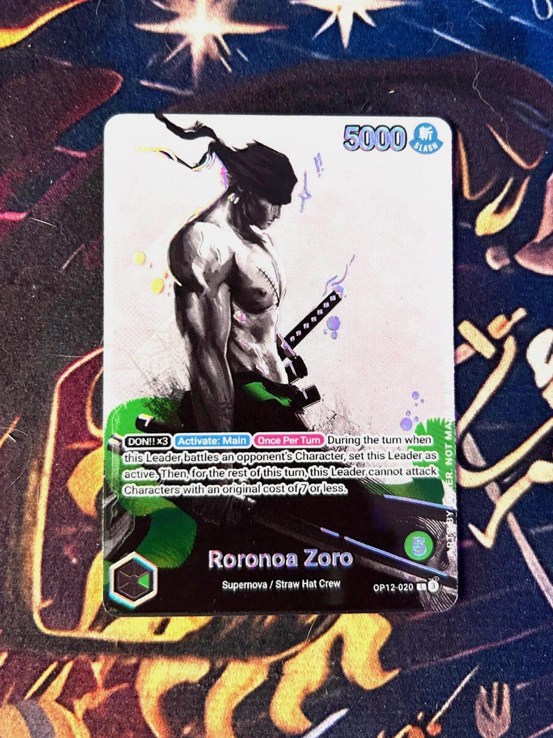 Roronoa Zoro OP12 (BW) - One Piece TCG Custom Alt Art Leader *foil ...