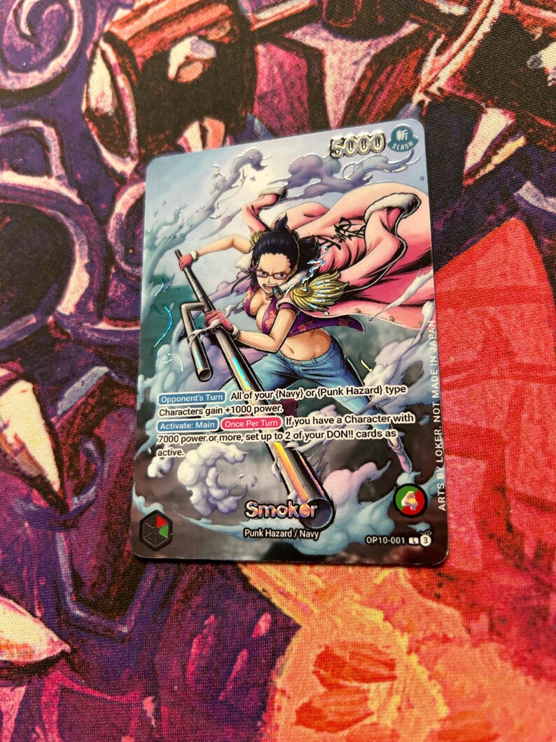 Smoker - One Piece TCG Custom Alt Art Leader *foil* & *emboss* - Etsy