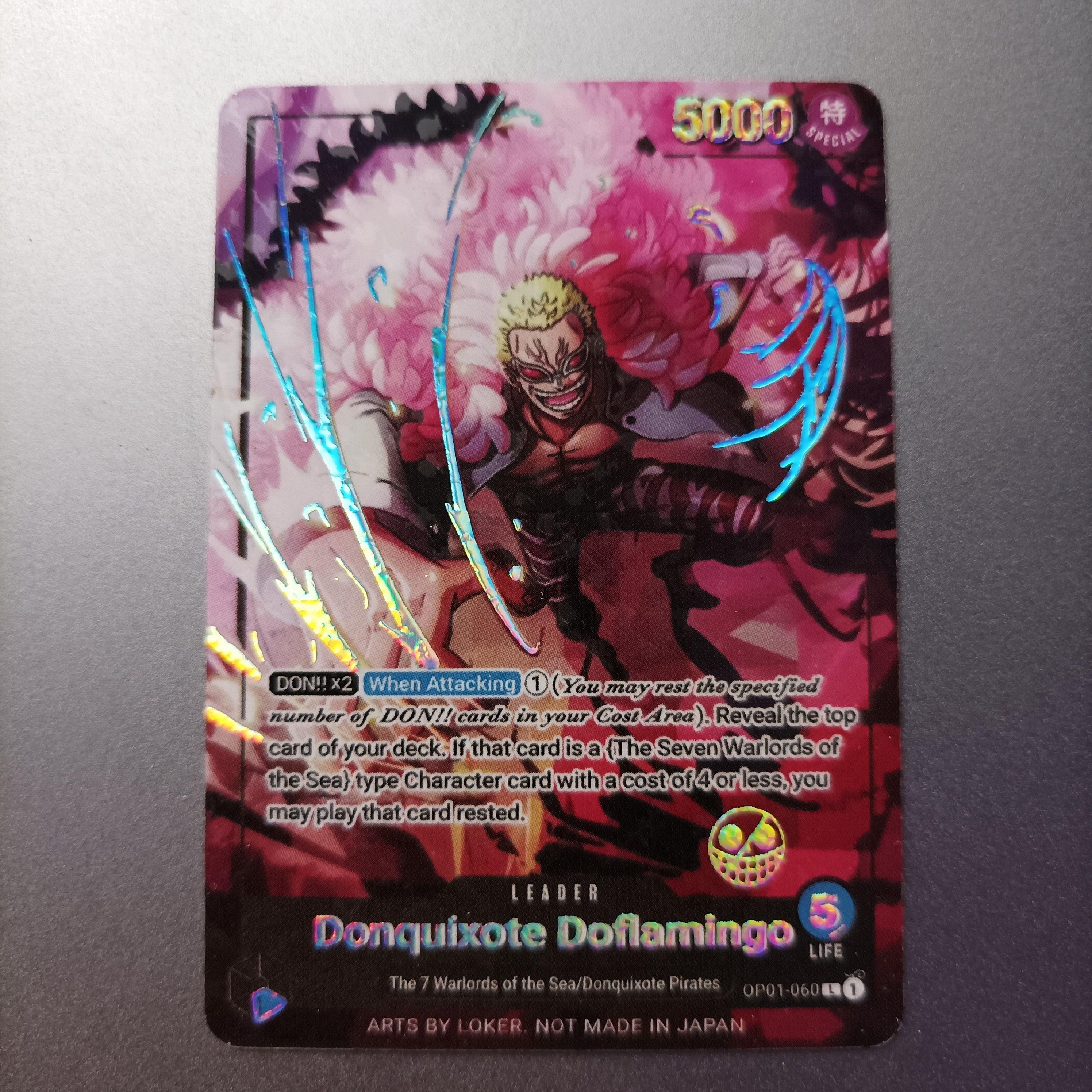 Donquixote Doflamingo 2 One Piece TCG Custom Alt Art Leader foil ...