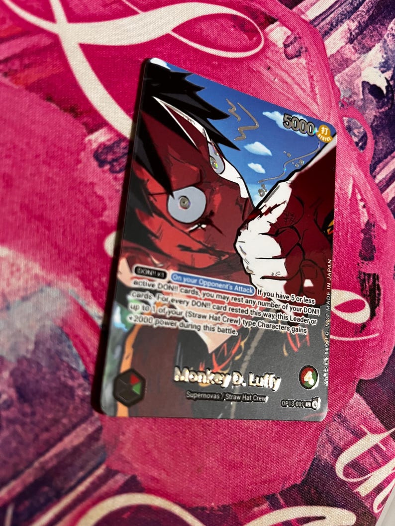 OP14 Luffy - One Piece TCG Custom Alt Art Leader *foil* & *emboss* - Etsy