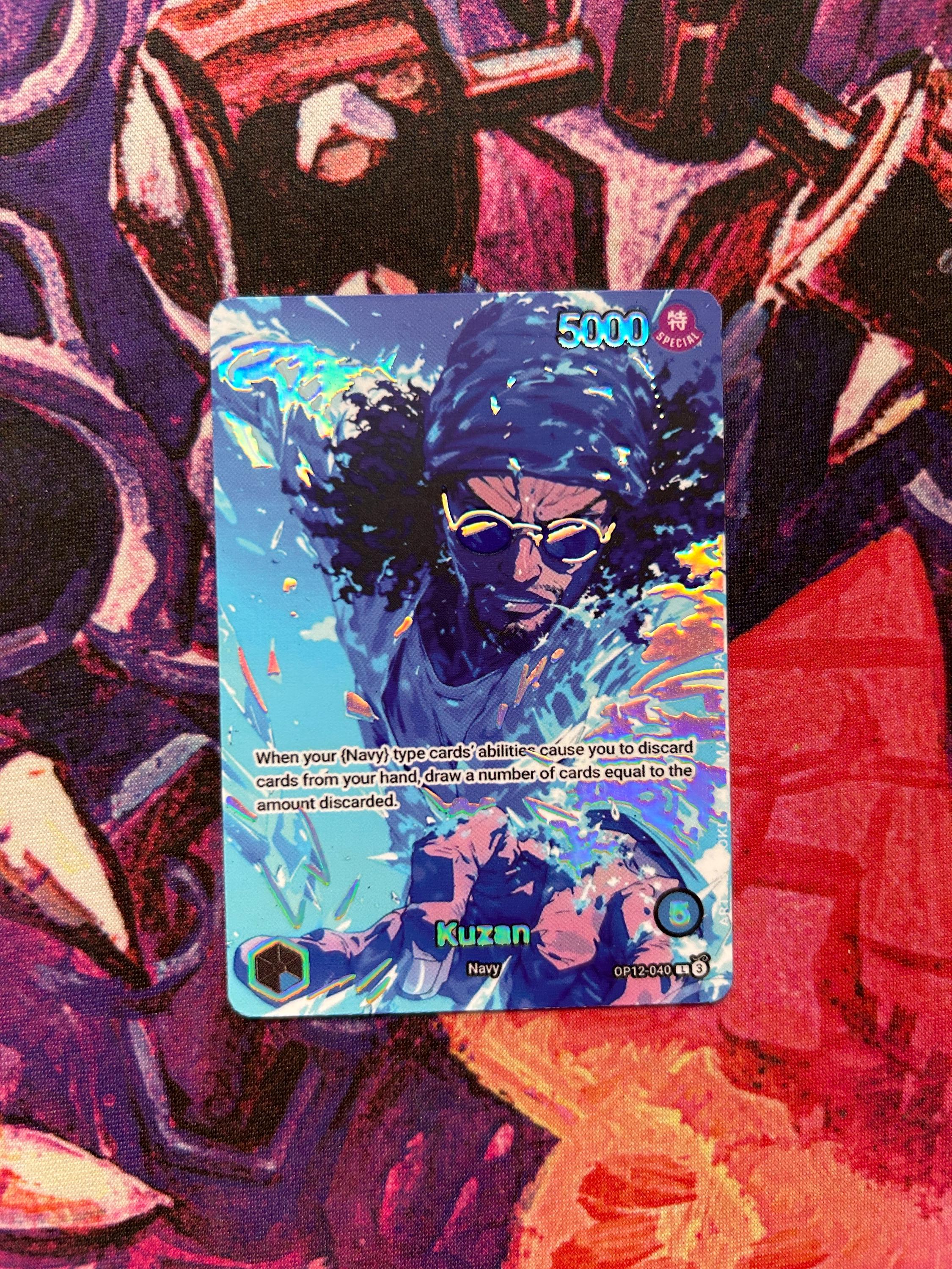 Kuzan - One Piece TCG Custom Alt Art Leader *foil* & *emboss* - Etsy