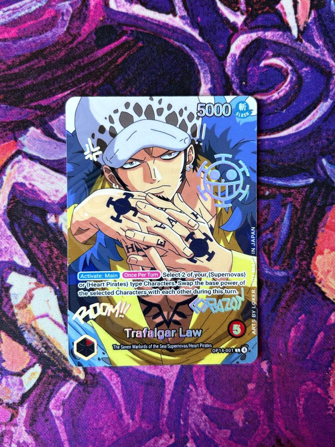 OP14 Law (face) - One Piece TCG Custom Alt Art Leader *foil* & *emboss ...