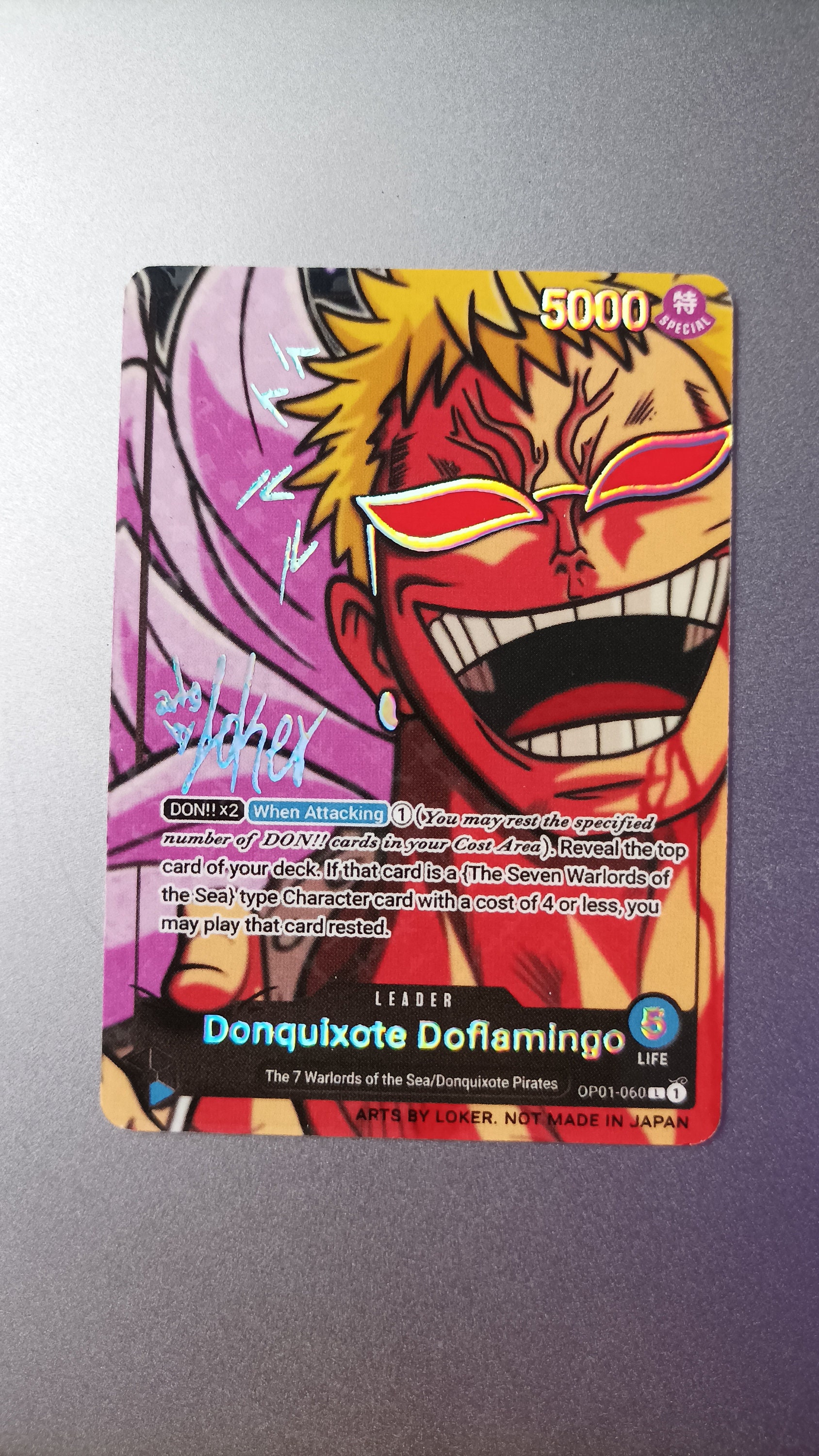 Donquixote Doflamingo- One Piece TCG Custom Alt Art Leader *foil ...
