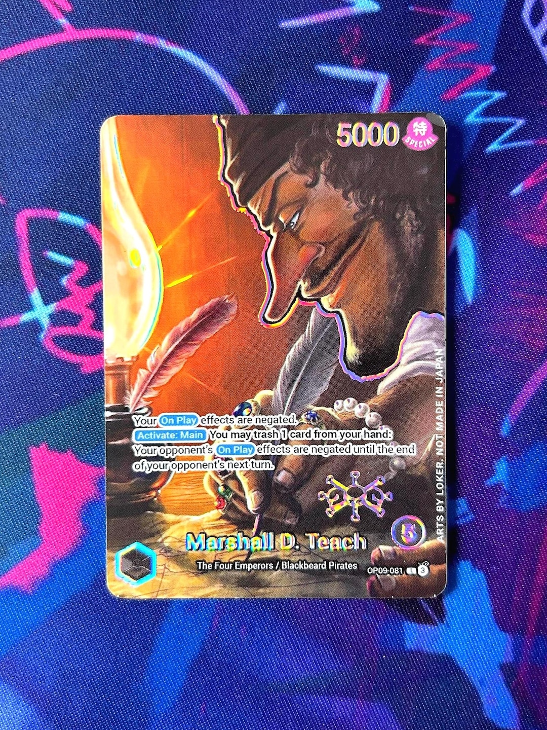 Blackbeard - One Piece TCG Custom Alt Art Leader *foil* & *emboss* - Etsy