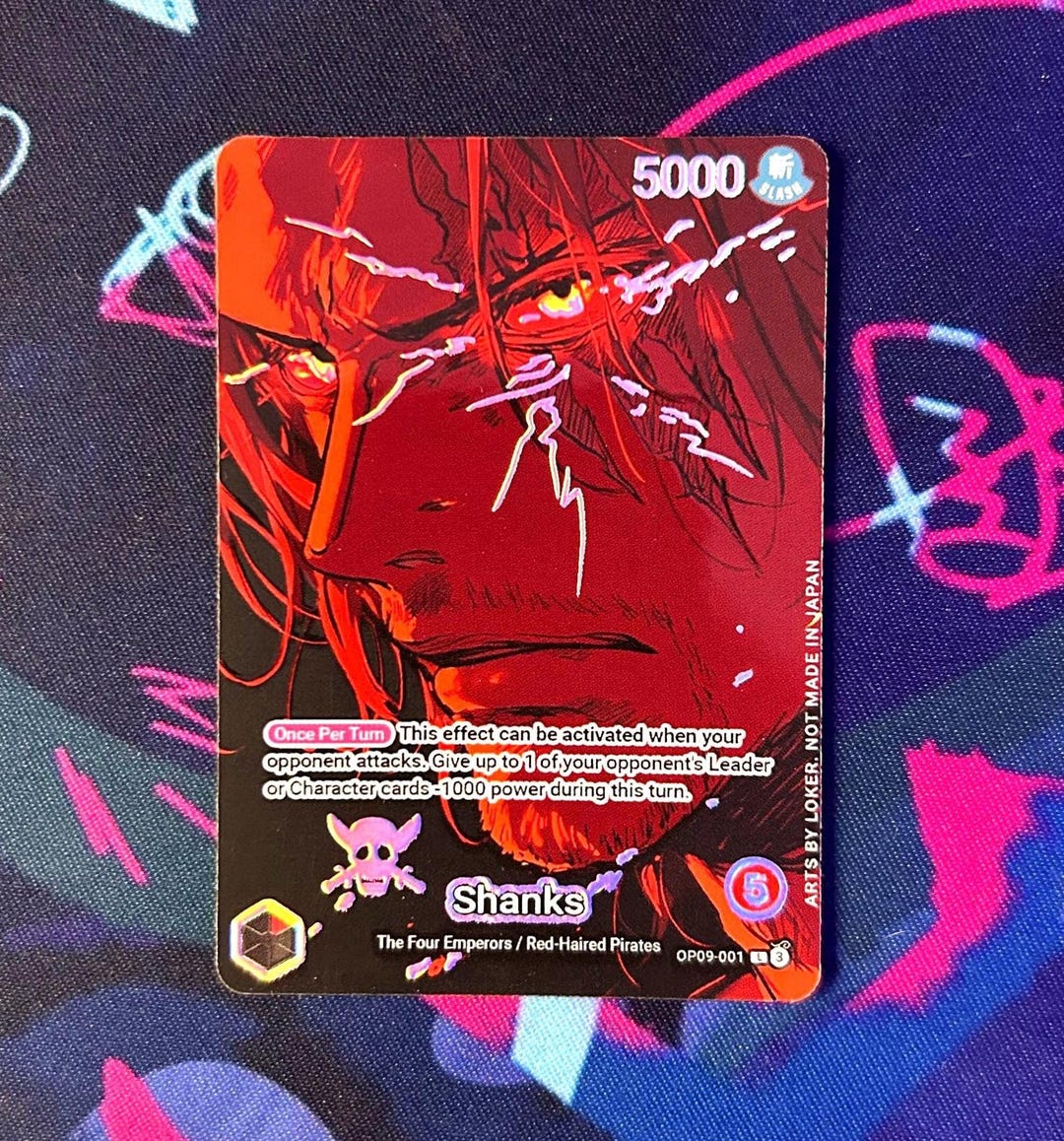 Shanks 2 - One Piece TCG Custom Alt Art Leader *foil* & *emboss* - Etsy