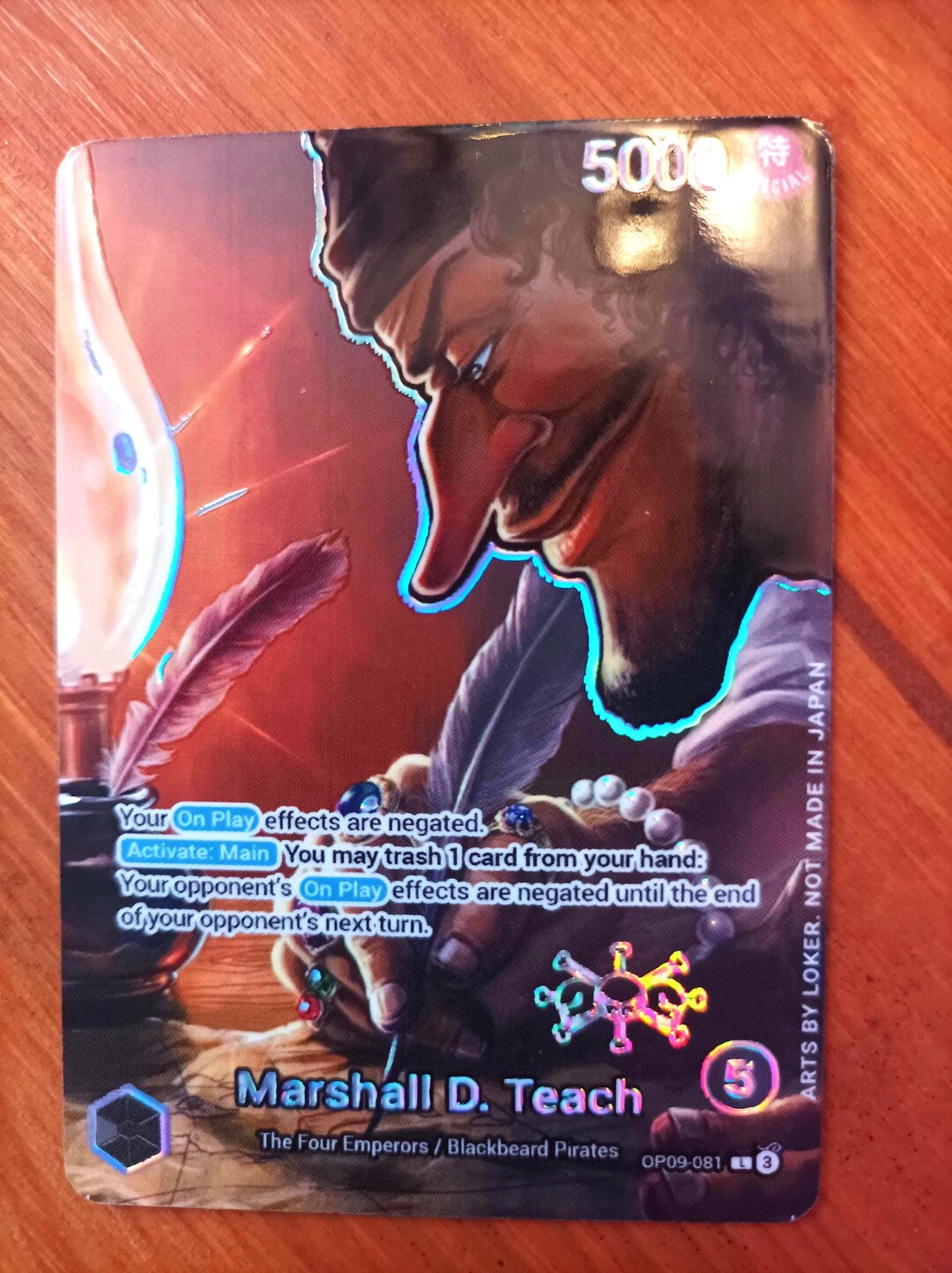 Blackbeard - One Piece TCG Custom Alt Art Leader *foil* & *emboss* - Etsy