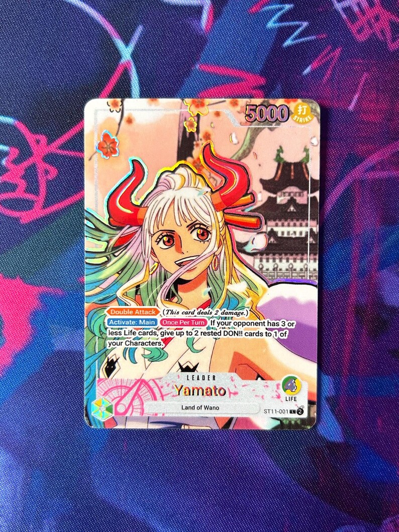 Yamato 2 - One Piece TCG Custom Alt Art Leader *foil* & *emboss* - Etsy
