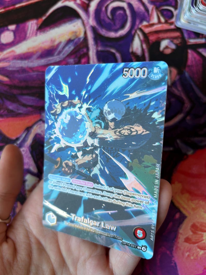 OP14 Law - One Piece TCG Custom Alt Art Leader *foil* & *emboss* - Etsy ...