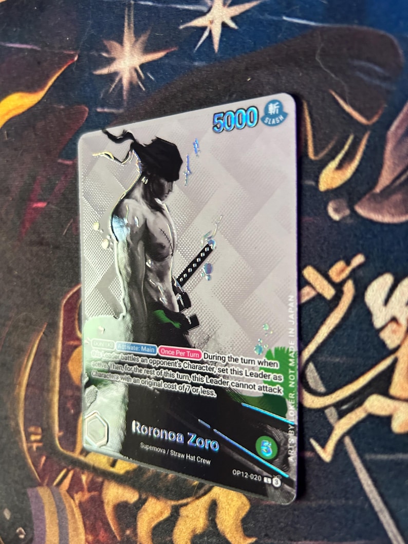 Roronoa Zoro OP12 (BW) - One Piece TCG Custom Alt Art Leader *foil ...