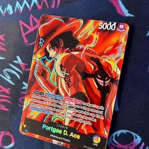 Portgas D. Ace - One Piece TCG Custom Alt Art Leader *foil* & *emboss ...