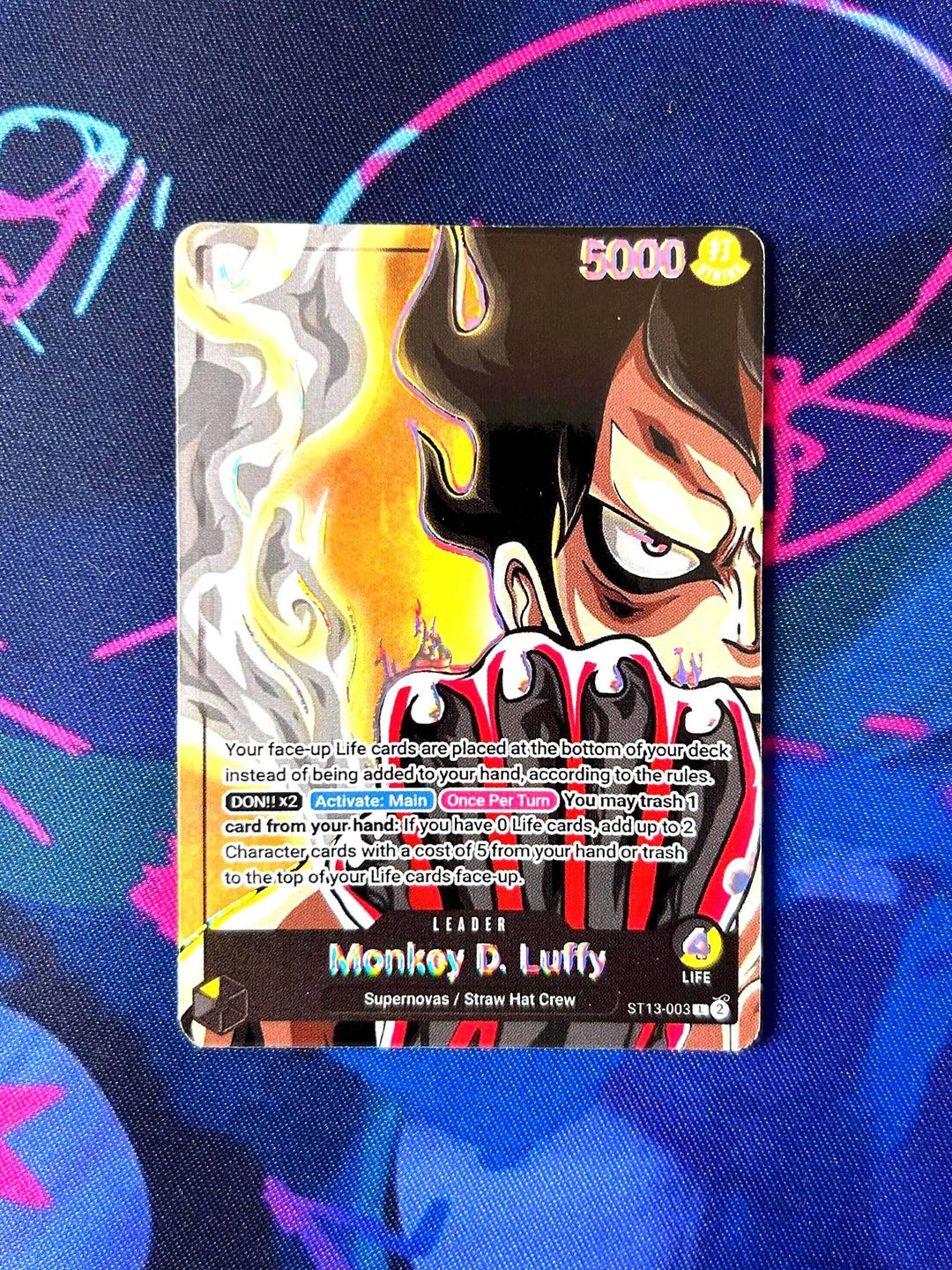 ST13 Luffy - One Piece TCG Custom Alt Art Leader *foil* & *emboss* - Etsy