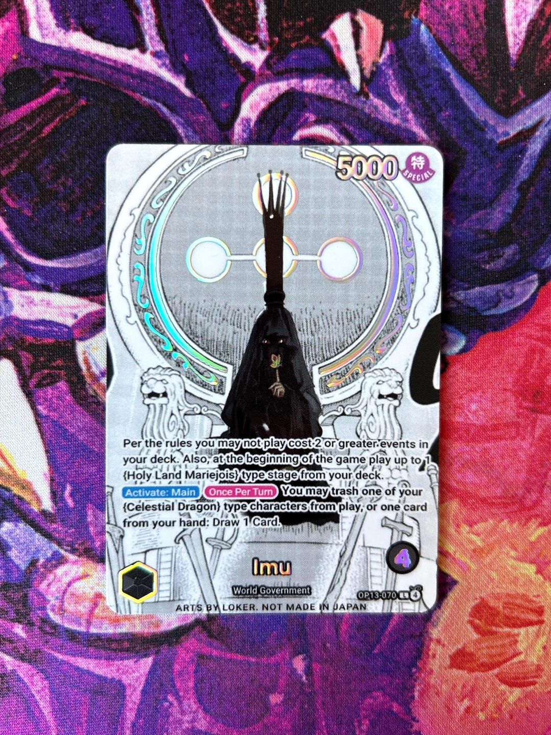 OP14 Imu - One Piece TCG Custom Alt Art Leader *foil* & *emboss* - Etsy