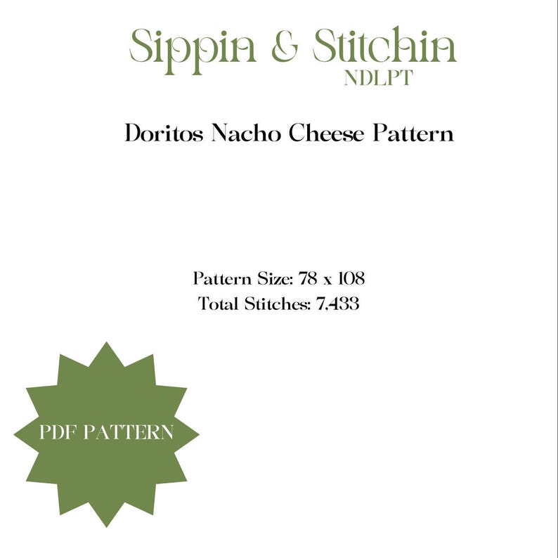 Doritos Nacho Cheese Needlepoint & Cross Stitch Pattern / Design Guide ...