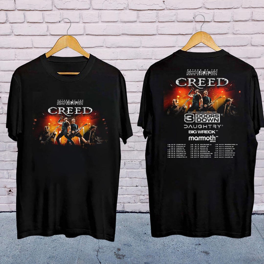Creed Band 2025 Tour Summer of ’99 Tour Shirt, Creed Band Fan Gift ...